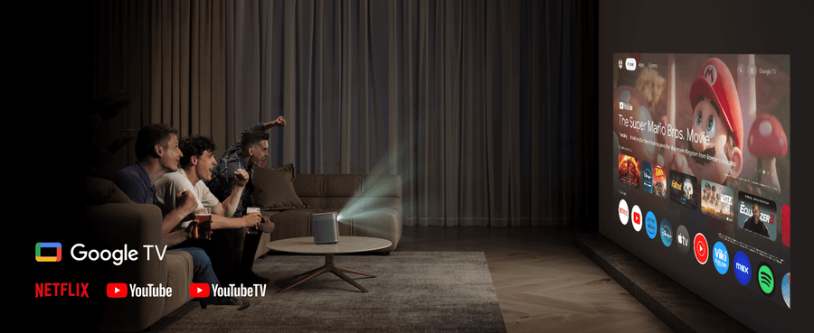 Halo+ (New) Portable Smart Projector | 1080p FHD & Google TV